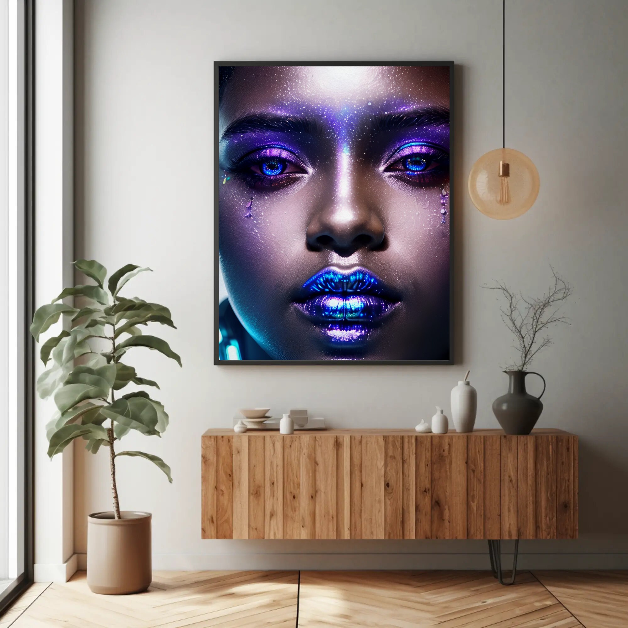 Digital and Printable Art: Invictus Women, Purple Tone, Blue Eyes ...