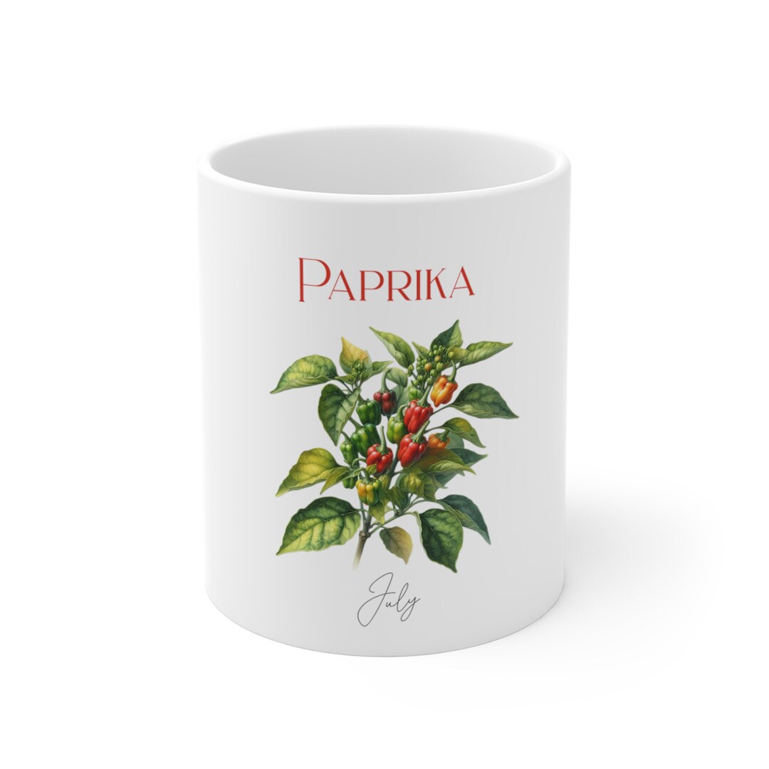 Birth Month Spice Mug, July Birthday Cup, Spice of the Month, Paprika ...