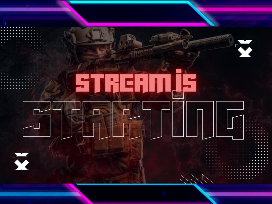 Soldier-themed Animated Stream Overlay Pack With Gun Comprehensive ...
