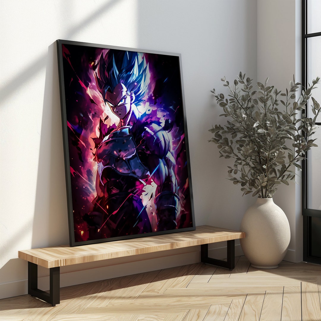 Vegeta Ultra Instinct / Dragon / Anime Fanart / Premium Canvas / Frame ...