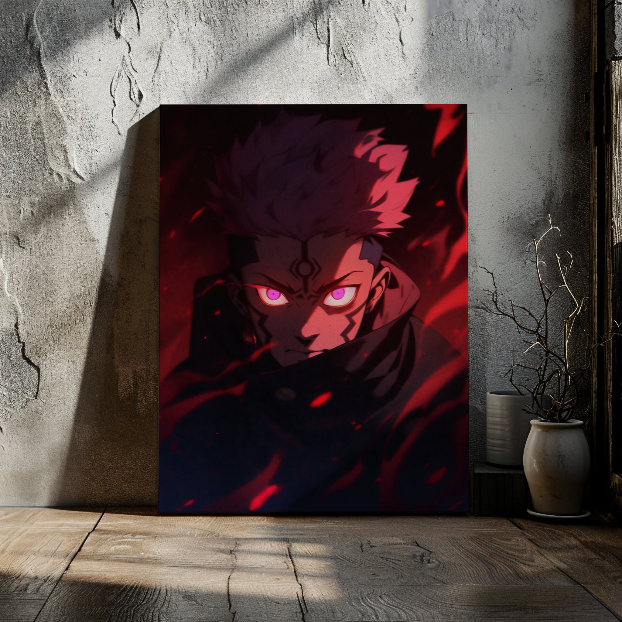 Yuji Itadori Sukuna Jujutsu Kaisen Anime Poster Frame Canvas Gift for ...
