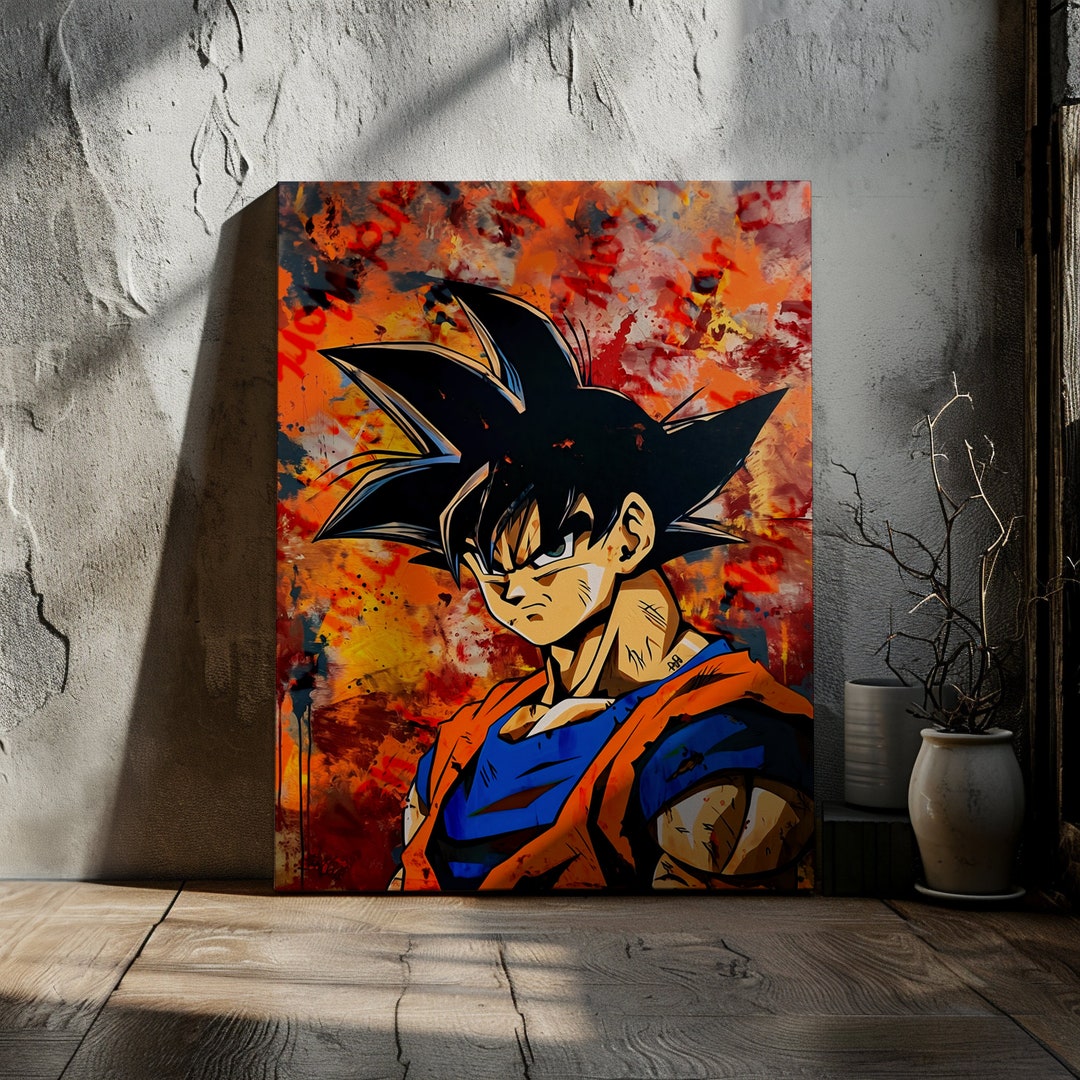 Goku Popart Dragonball Z Anime Fanart Premium Canvas Frame Poster Super ...
