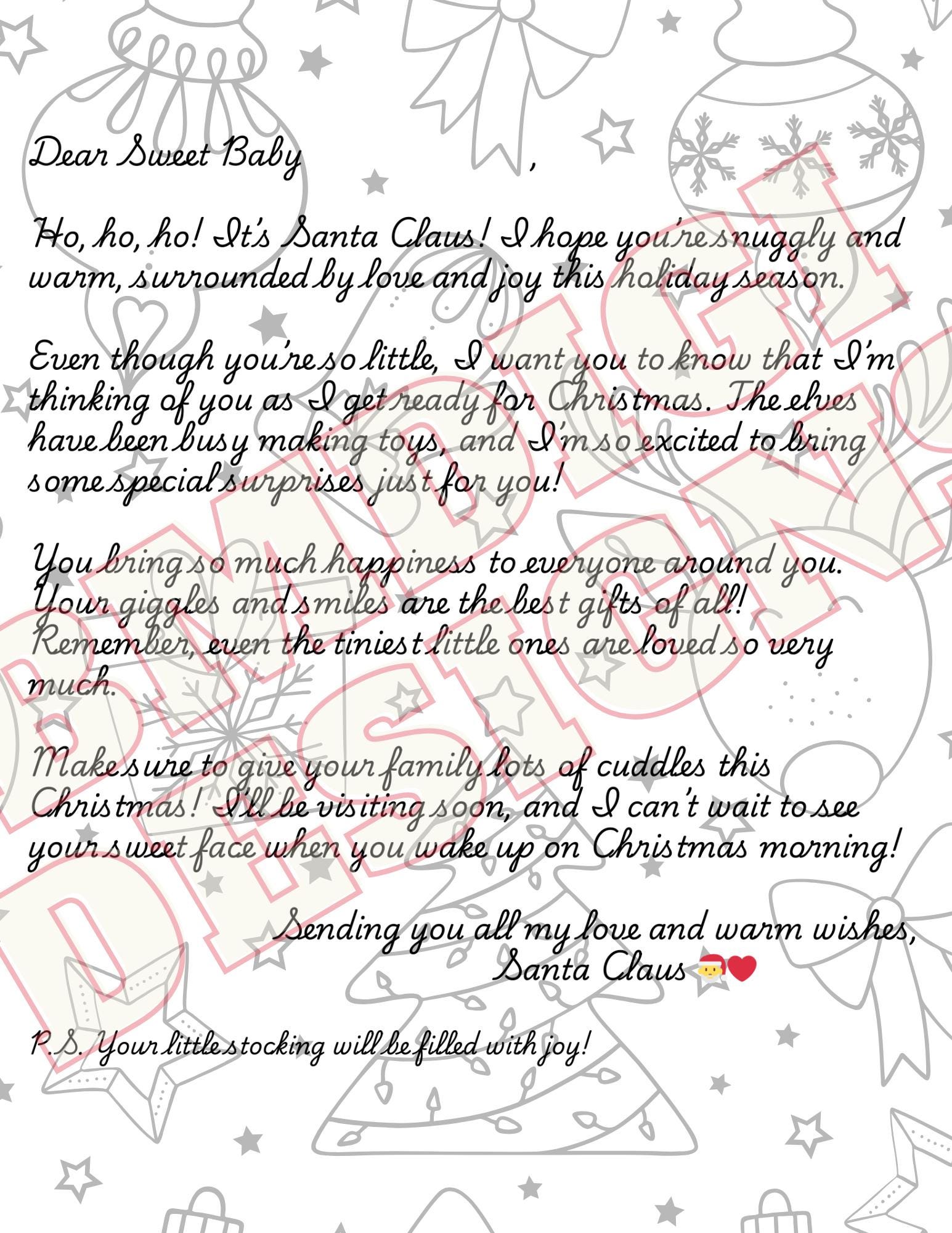 Santa Letter to Baby - Digital Download Only - Etsy