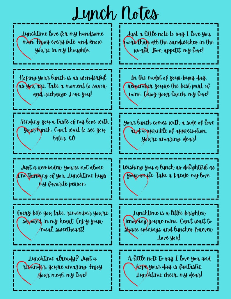 Lunch Notes Spouse Version Png - Etsy