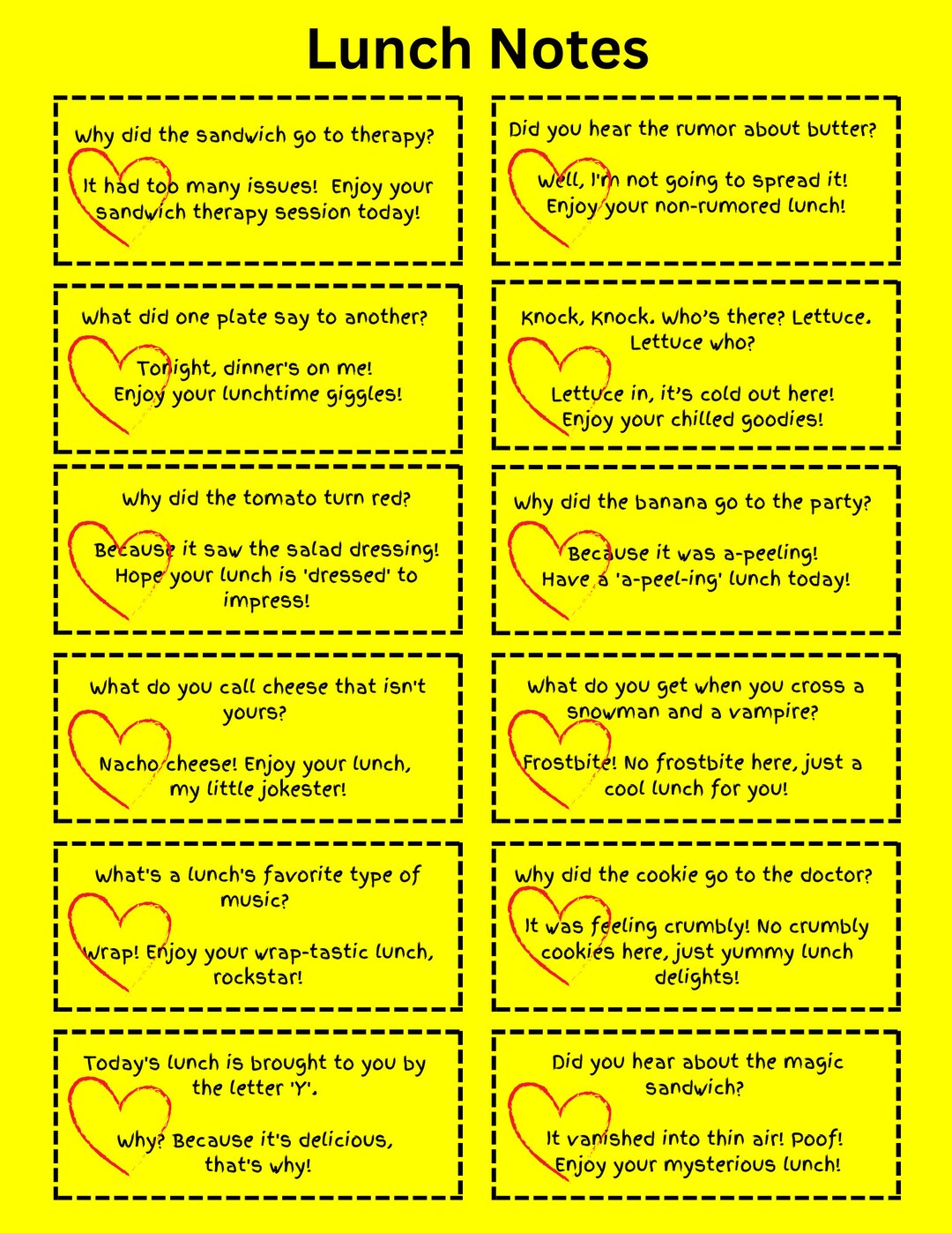 Lunch Notes Student Version Png - Etsy