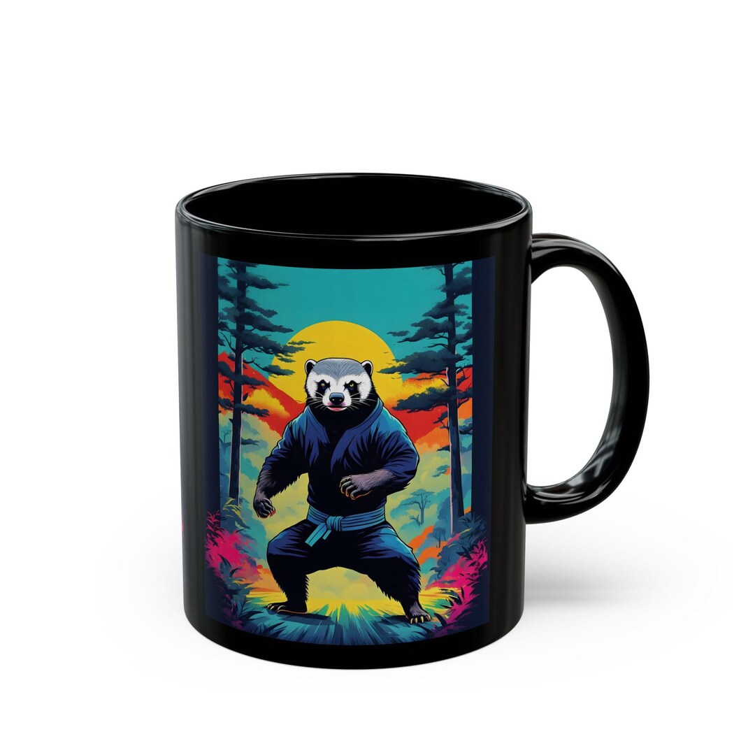 Martial Arts Honey Badger Mug | Bold Popcritters Coffee Cup | Funny ...