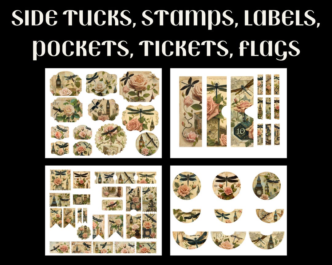 Mega Dragonfly Ephemera Kit Bundle, Envelopes, Junk Journal ...