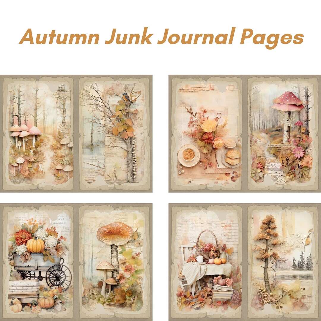 PRINTABLE Autumn Junk Journal Kit Bundle, PRINTABLE Autumn Fall ...