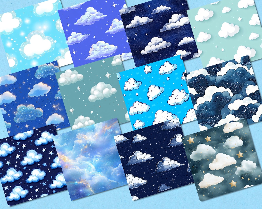 Sky Cloud Clouds Background, Cloud Sky Digital Papers, Seamless, Cloud ...