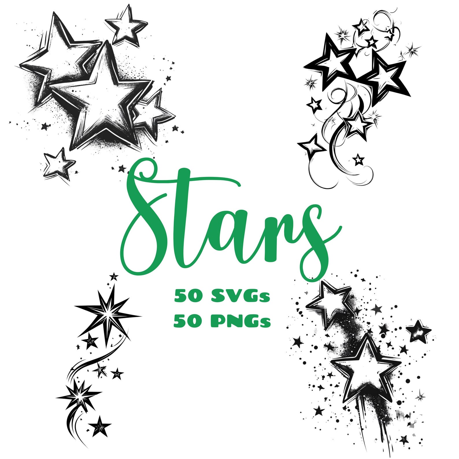 50 Stars Designs SVG PNG Files - Etsy