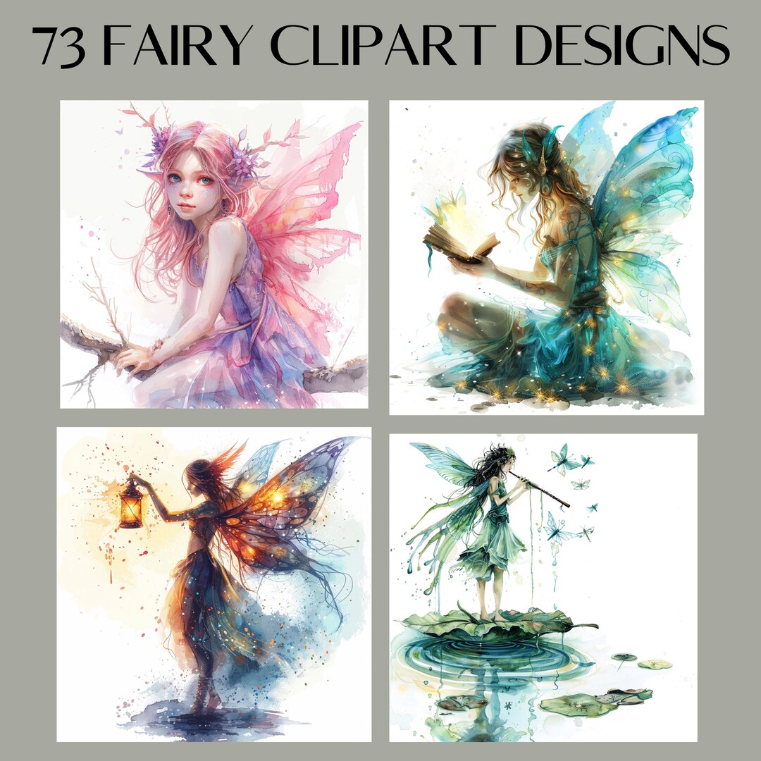 86 Spring Fairy Papers Clipart Bundle | Fairy Fantasy Style | Fairy ...