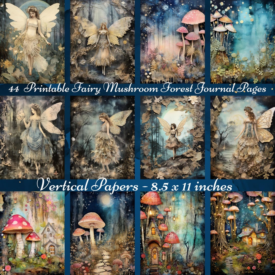 Printable Fairytale Forest Fairy Papers | Watercolor Junk Journal Pages ...