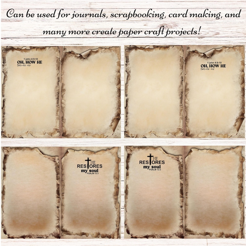 8 Christ Scripture Journal Pages, Printable, Bible Verses Junk Journal ...