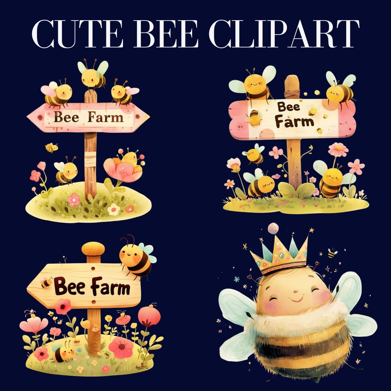 Bee Clipart | Bees Clipart | Kawaii Bees | Honey Bee Clipart ...