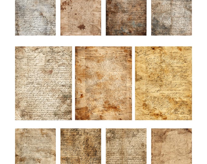 Distressed Texture Papers Printable for Junk Journal, Ephemera ...