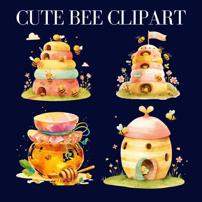 Bee Clipart | Bees Clipart | Kawaii Bees | Honey Bee Clipart ...