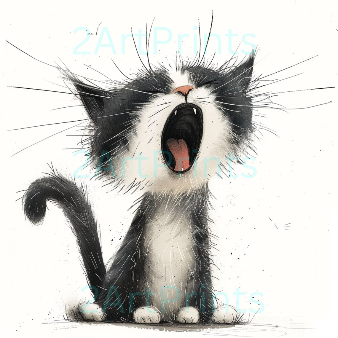 Yelling Cats Clipart Set, Couch Cats, Kitty Clipart Bundle, Quirky Cat ...