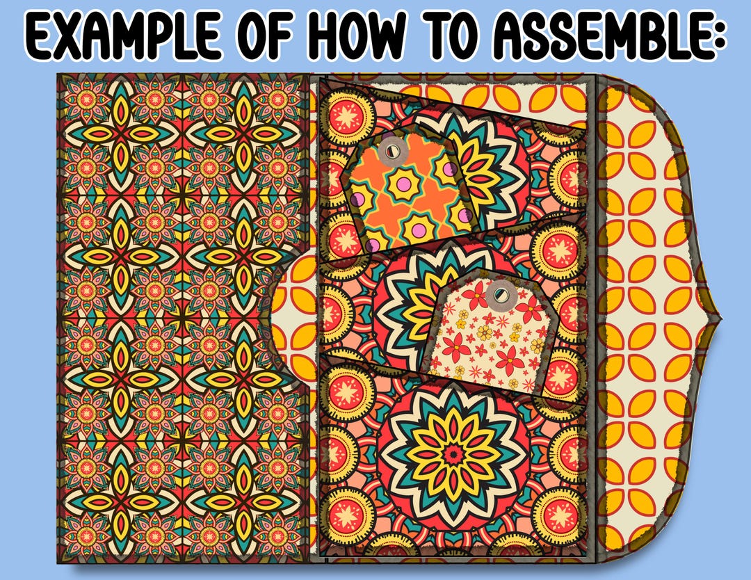 Retro Groovy Folio Junk Journal Kit: Printable Hippie Folio Wallets ...
