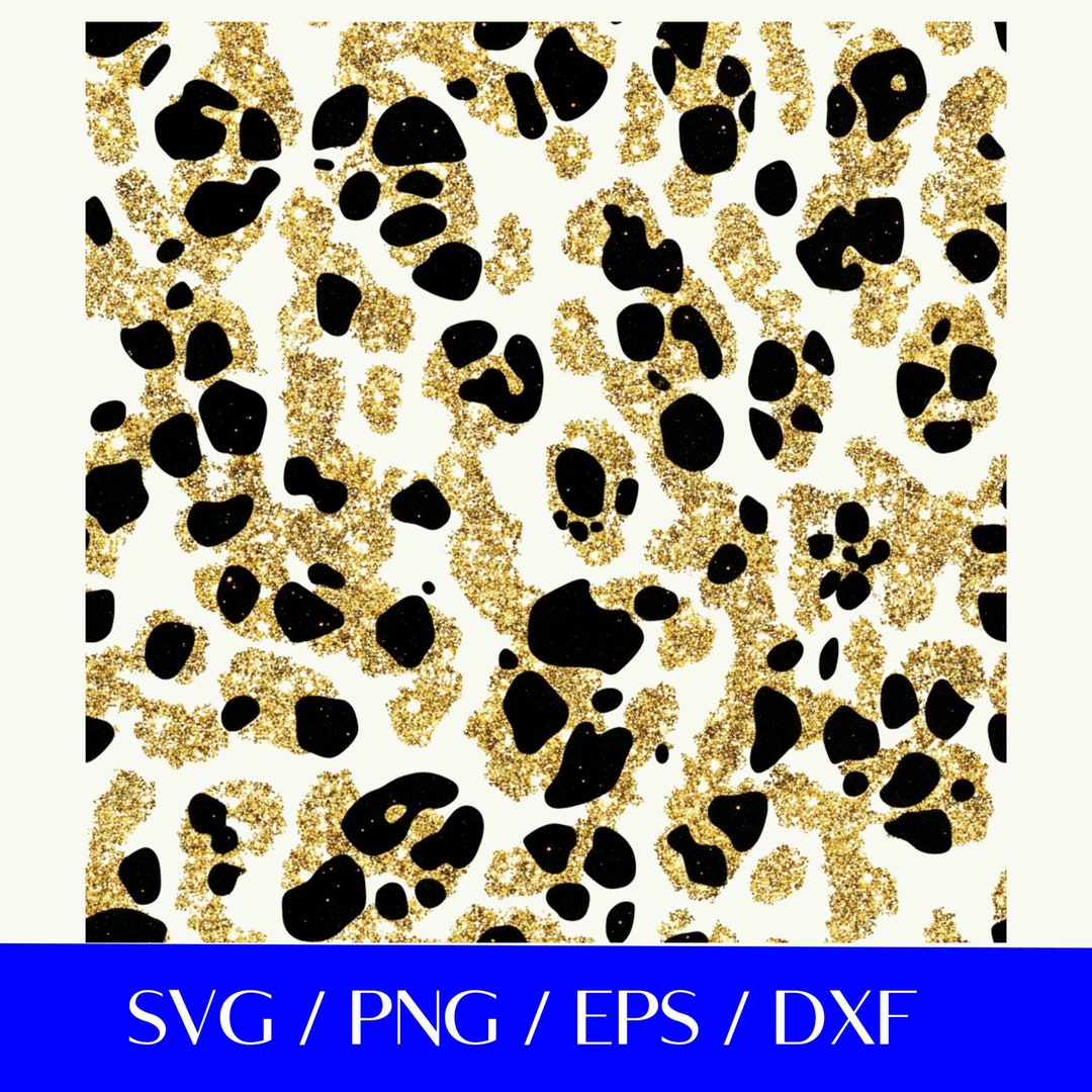 Shiny Gold Leopard Print Svg File, Leopard Cricut Cut File, Animal ...