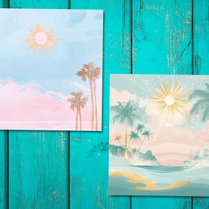 Summer Beach Digital Papers Bundle Beach Backdrop Backgrounds Clipart ...