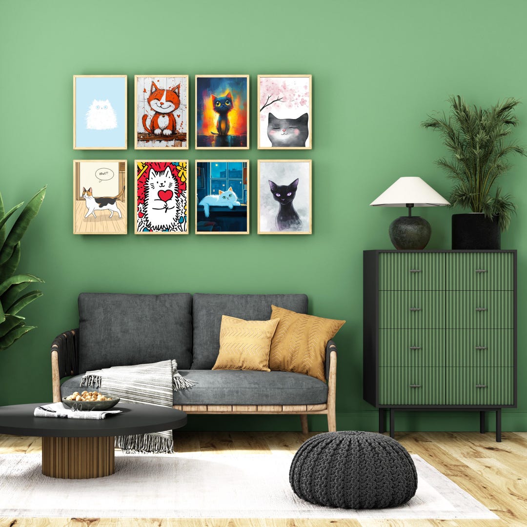 Printable Cat Wall Art, Cute Cat Poster, Cat Poster Print, Cat ...