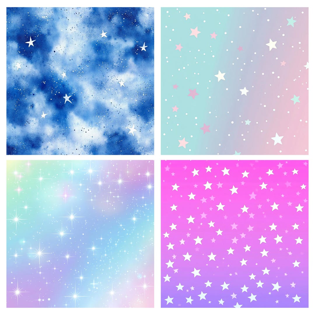 100 Star Backgrounds Digital Papers 12 X 12 for Scrapbooking ...