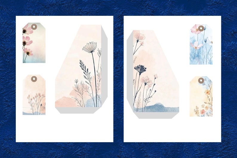 Printable Watercolor Flower Folio Kit, DIY Junk Journal Folding Trifold ...