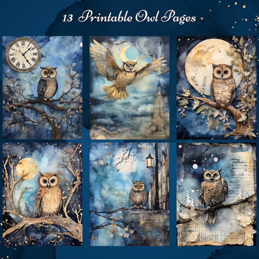 Owl Printable, Owls Printable, Owl Print, Owl Scrapbook Paper, Owls ...