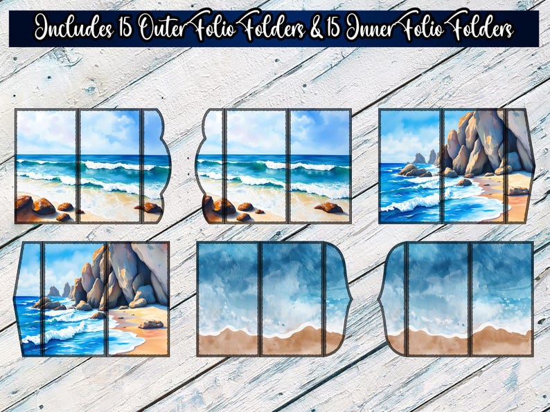 Printable Summer Beach Folio Kit, DIY Junk Journal Folding Trifold ...