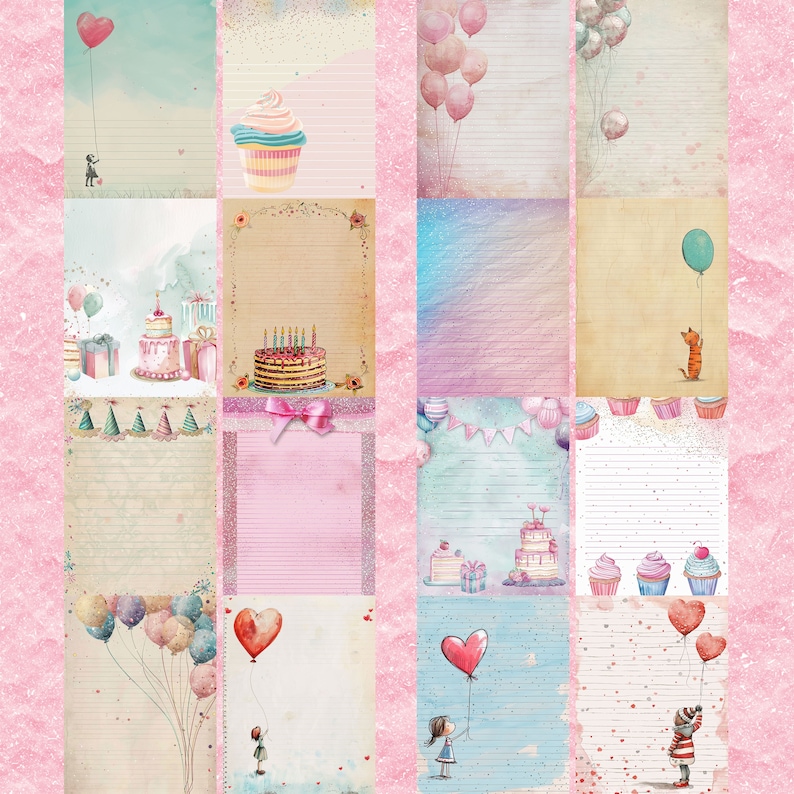 Printable Birthday Stationary Papers Birthday Letter Writing Papers ...