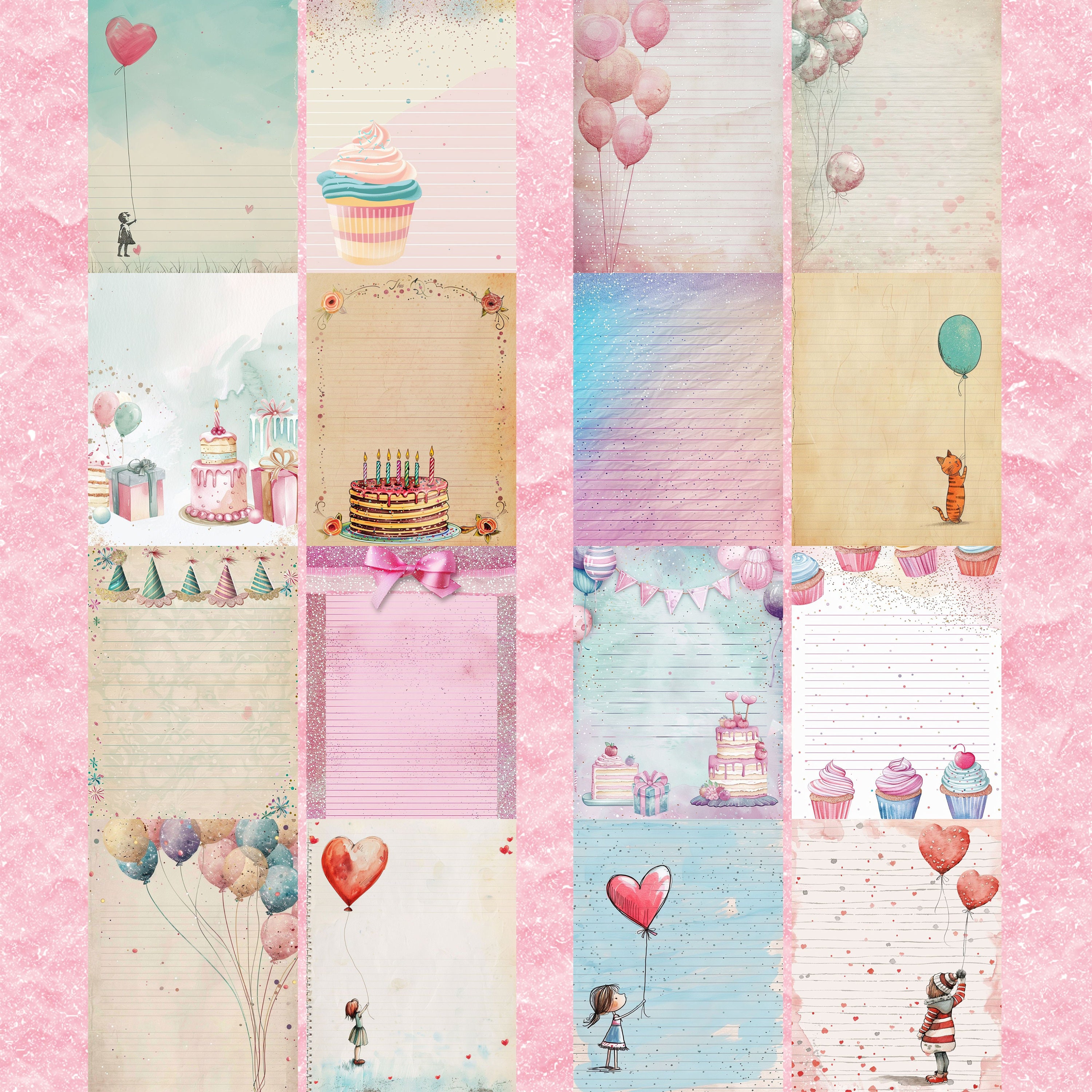 Printable Birthday Stationary Papers Birthday Letter Writing Papers ...