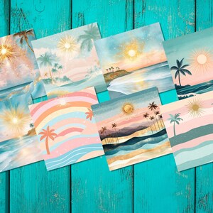 Summer Beach Digital Papers Bundle Beach Backdrop Backgrounds Clipart ...