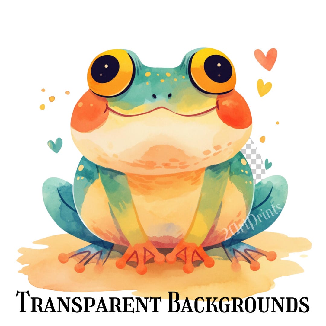 13 Colorful Frog Clipart, Cute Frogs Illustrations - Etsy