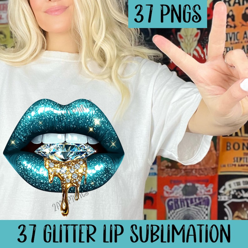 Lips Sublimation BUNDLE, Streetwear Design Tshirt Graphic, Lips Png Dtf ...