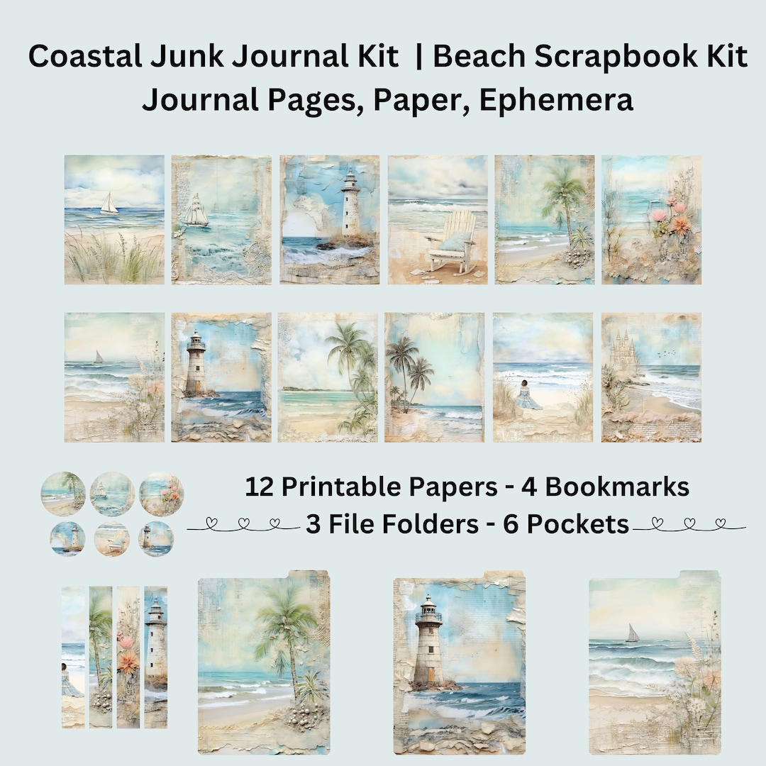 Beach Ocean Papers, Bookmarks, Folders, Pockets, Beach Ocean Papers ...