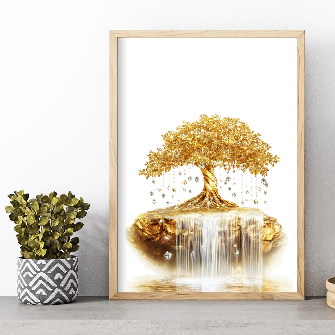 Golden Tree of Life Art Print SVG PNG | Transparent Tree Clipart ...