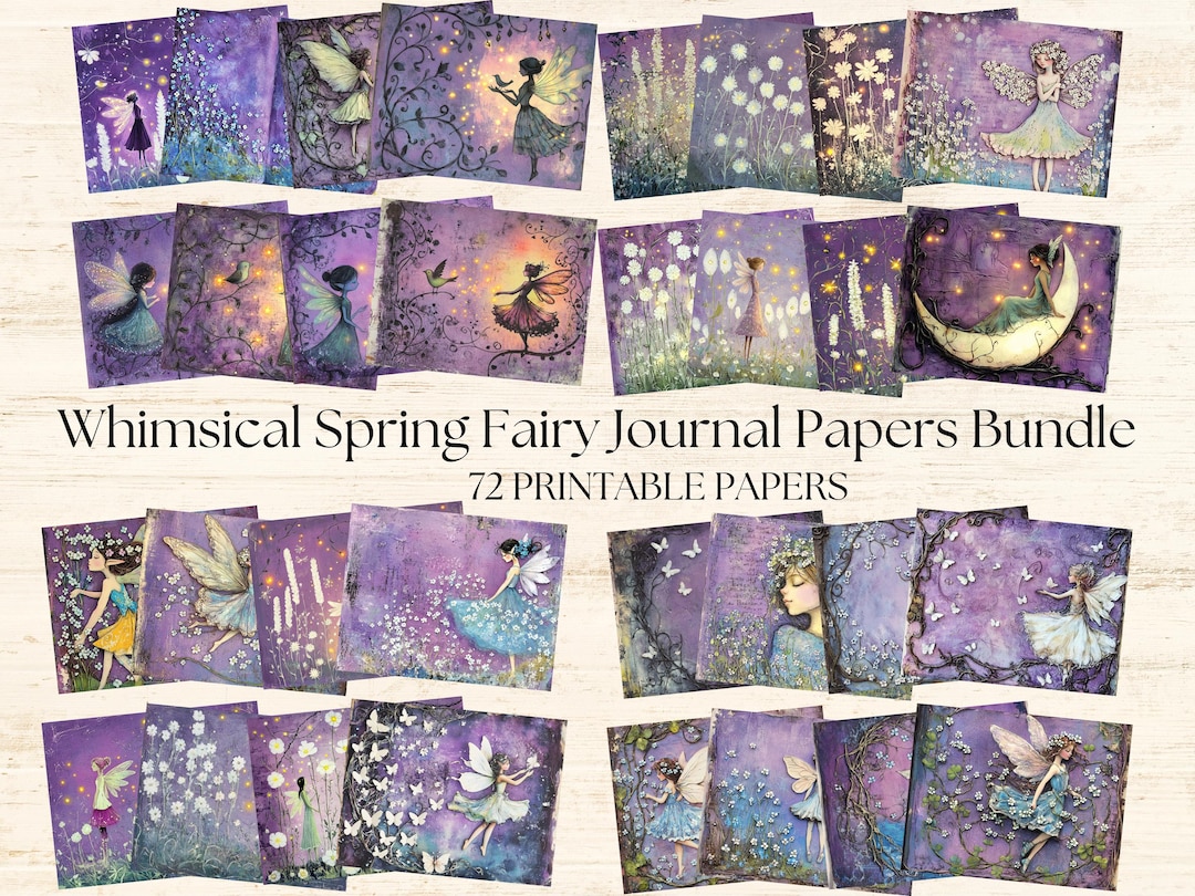 Whimsical Spring Fairy Junk Journal Pages, Printable Fantasy Forest ...