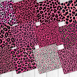Leopard Fur Animal Print Digital Paper, Brown Leopard Background, Pink ...