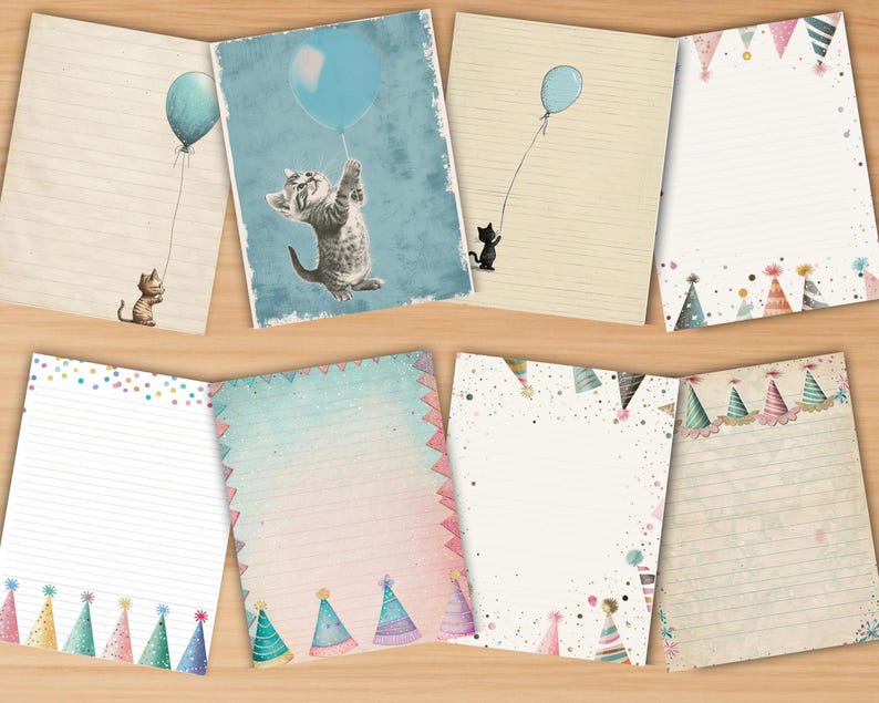 65 Birthday Stationery Craft Paper, Cake Stationary Papers Bundle ...