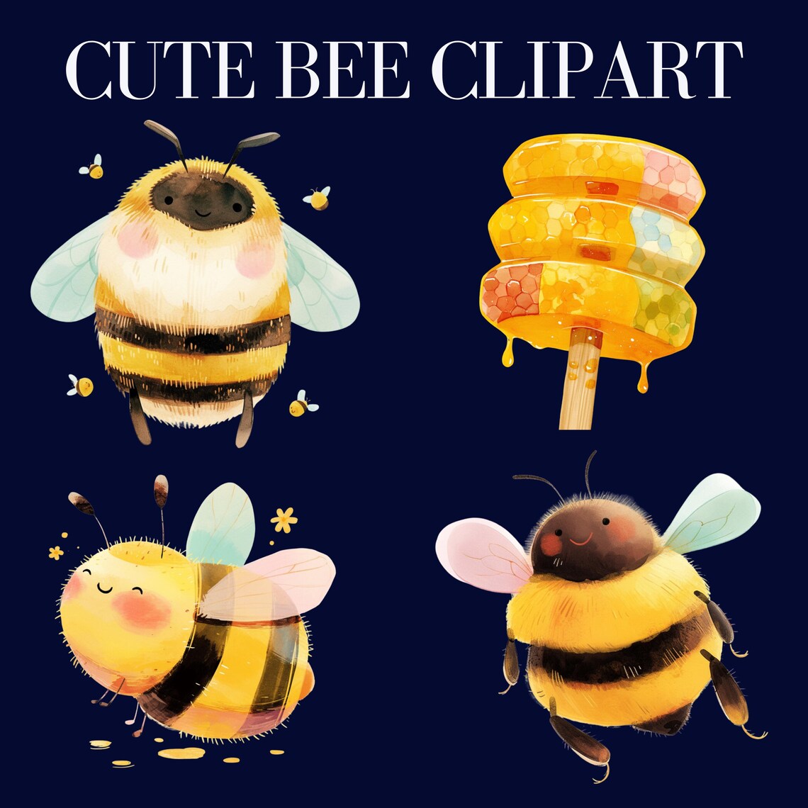Bee Clipart | Bees Clipart | Kawaii Bees | Honey Bee Clipart ...