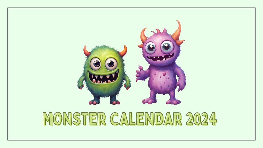 Calendario de monstruos para niños 2024 - Etsy España