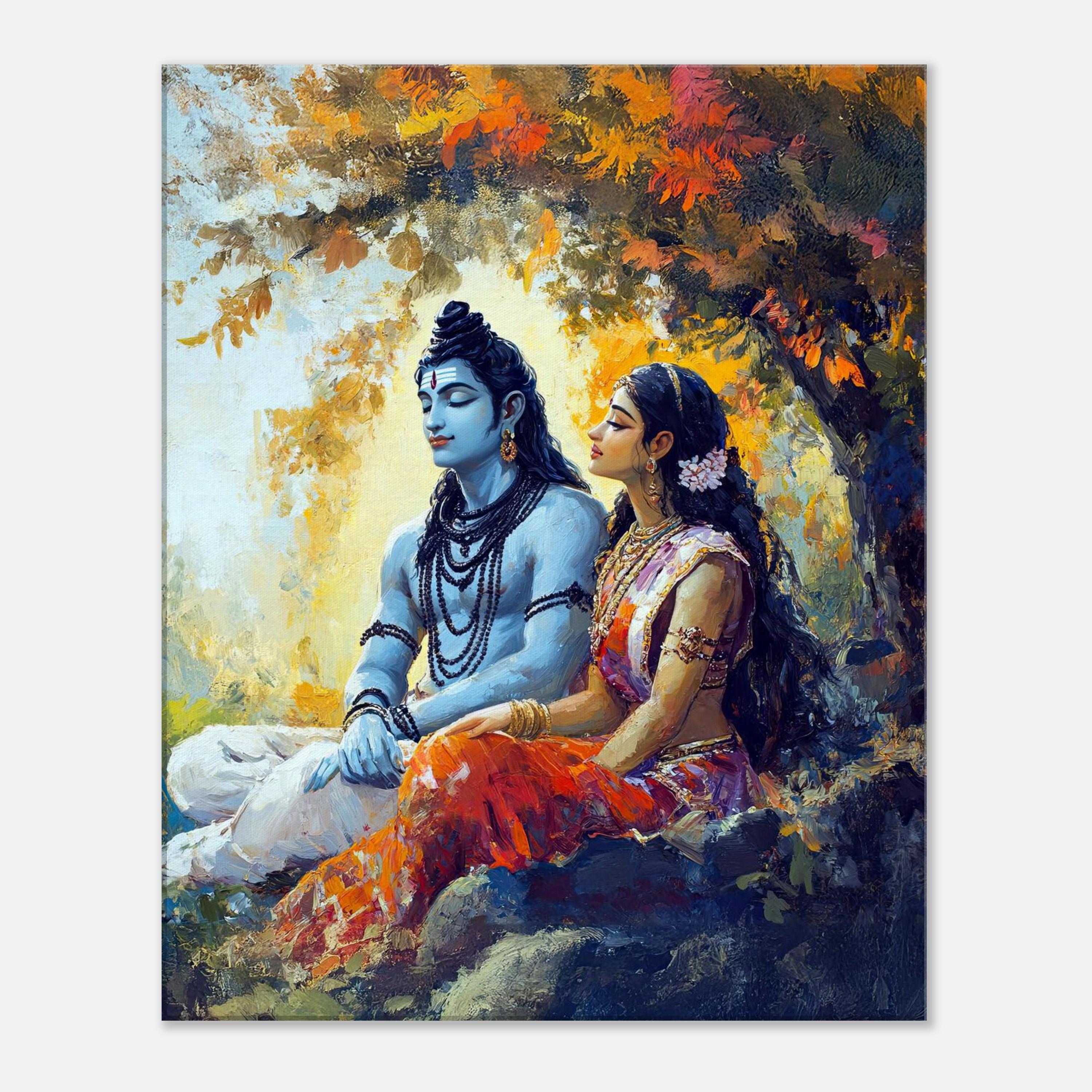Lord Shiva and Goddess Parvati Forest, Canvas Print, Wall Art Home ...