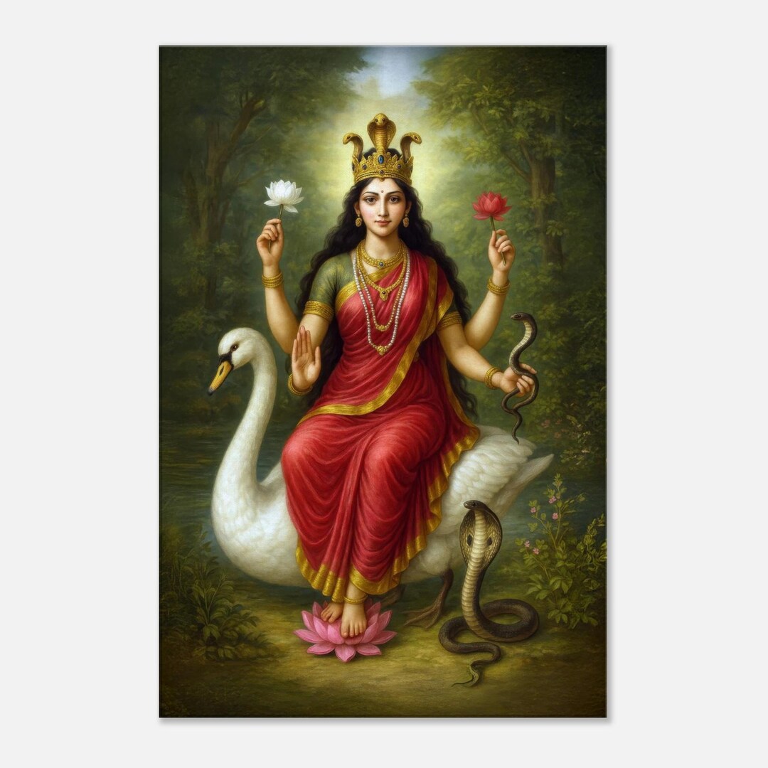 Goddess Manasa Devi Canvas Print, Wall Art Home Room Studio Vertical ...