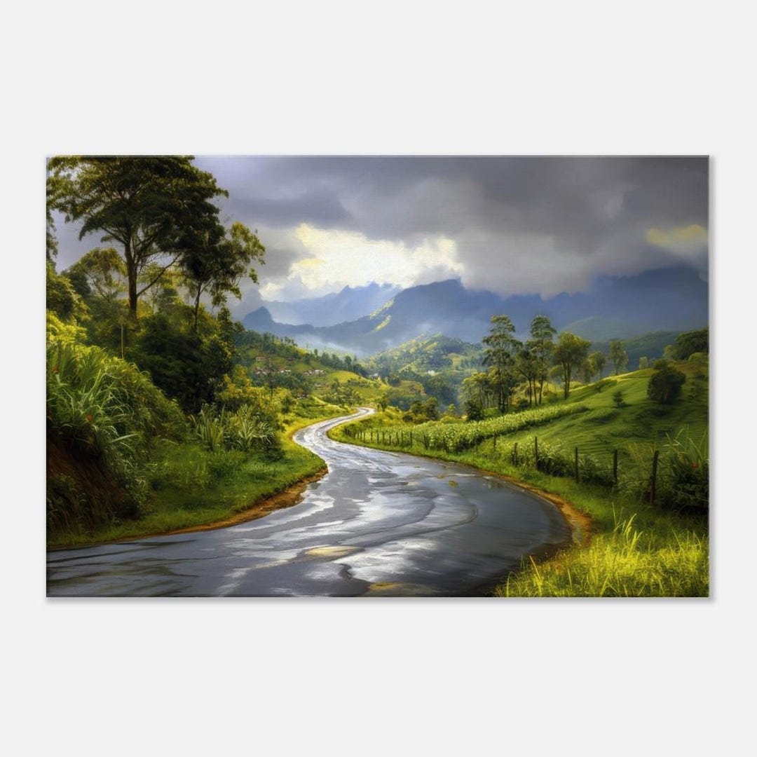 Rain Washed Road in Kodagu (coorg) Canvas Print, Wall Art Home Living ...