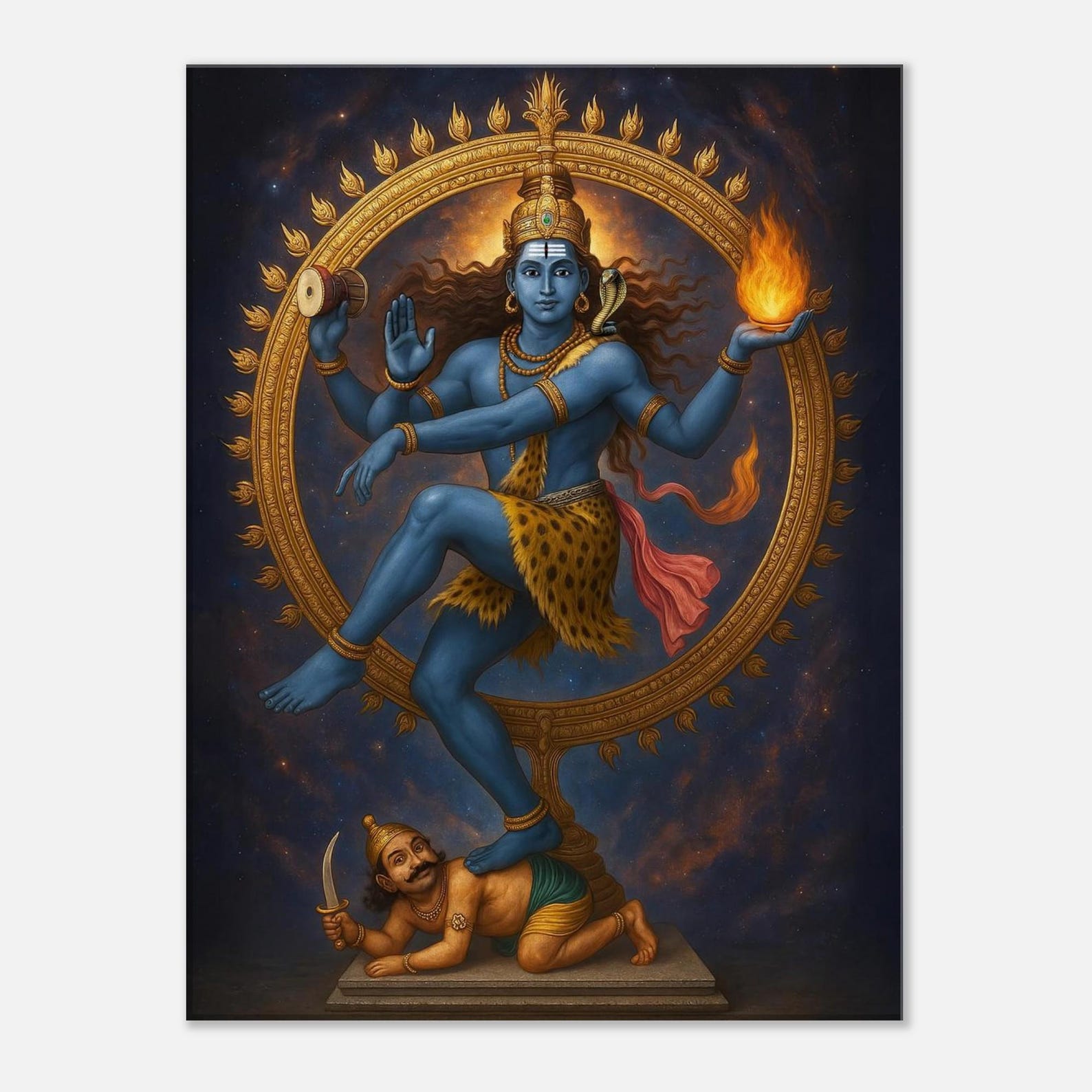 Lord Nataraja Classical Dance Pose Canvas Print, Wall Art Home Office ...