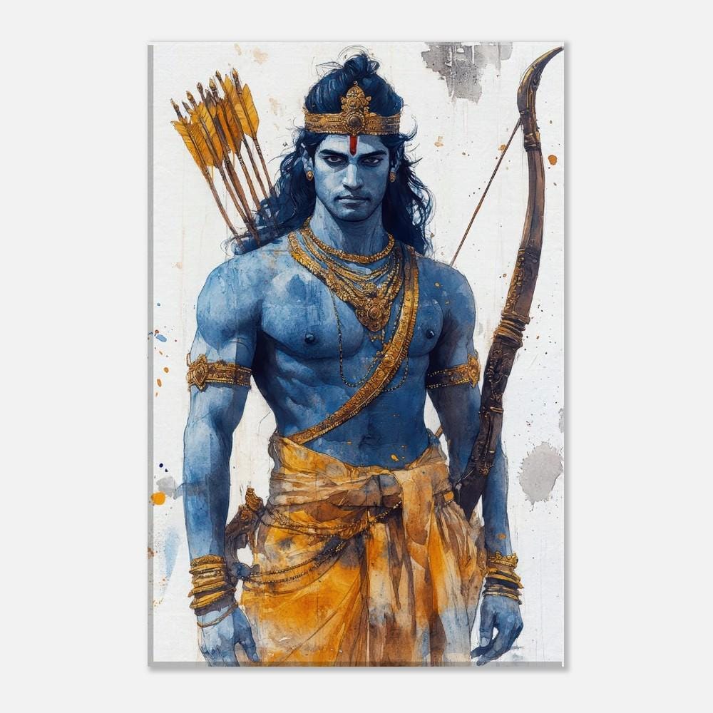 Lord Rama the Warrior Prince Canvas Print, Wall Art Home Office Studio ...
