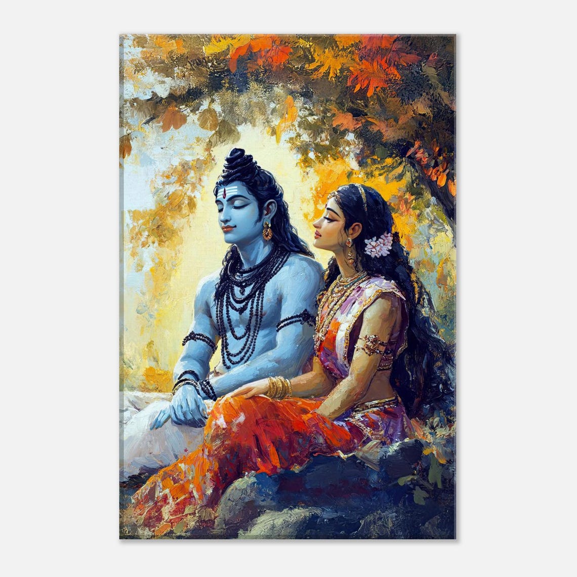 Lord Shiva and Goddess Parvati Forest, Canvas Print, Wall Art Home ...
