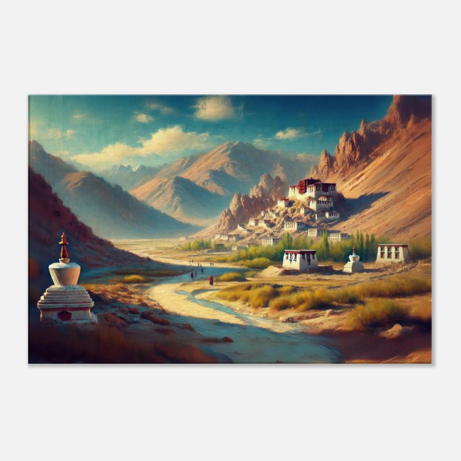 Monastery in Ladakh Canvas Art Print, Indian Heritage Landscape Gift ...