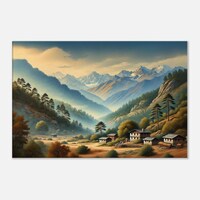 Nepali Himalayas Wall Art, Mt Ama Dablam Canvas, Kanchenjunga Hand-made ...