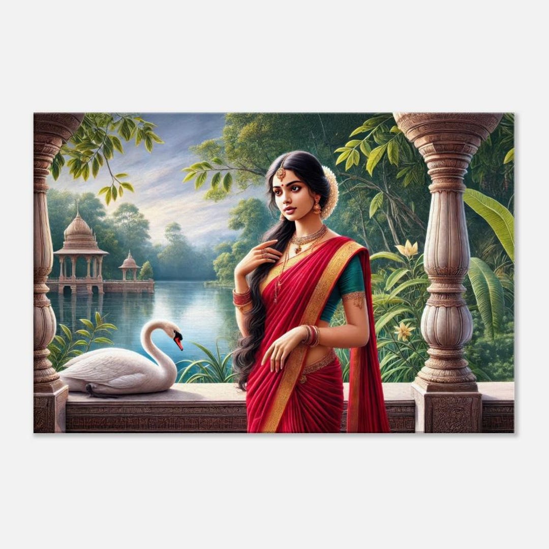 A Swan Tells Damayanti of Nala's Love Canvas Print, Wall Art Room Home ...